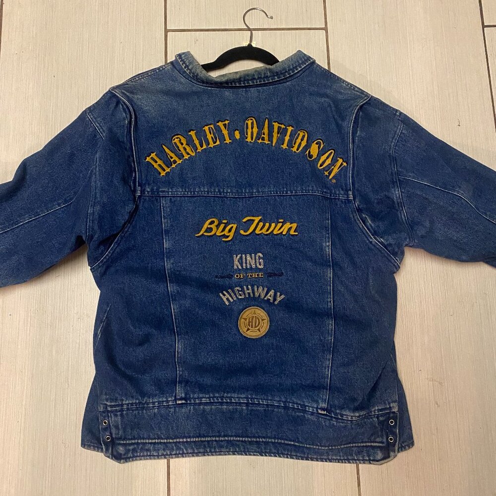 Vintage Men's Harley Davidson Full Zip Button Denim J… - Gem